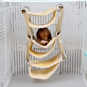 Mipcase Chinchilla Hanging Layer Hedgehog Hamster Yellow Rat Multi- Pet Accessories Glider Little Perched Small Gerbil Multi-Layer Pig Bed Super Hammock Multi Guinea House Warm for