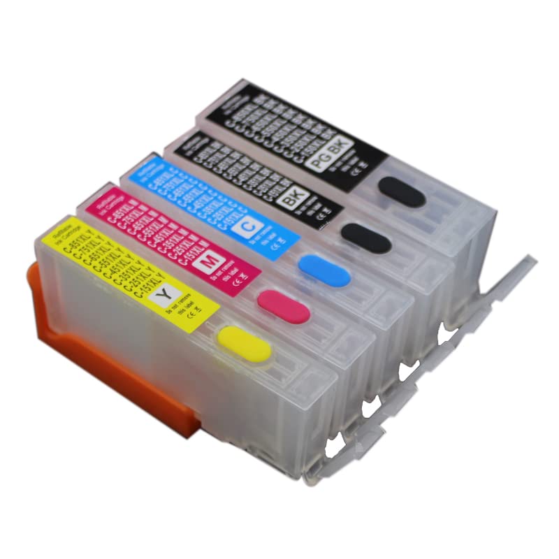 UPink 5 Colors PGI-250 CLI-251 Empty refillable Ink Cartridge Compatible for Canon MG5420 IP7220 MX722 MX922 MG5520 MG6420 MG5620 MG6620 MG5522 iX6800 iX6820 ip8720 MG7120 MG7520 MG6320 Printer