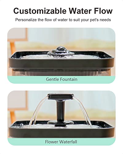 Espelho Cat Water Fountain, Wireless Pump, Automatic Pet Water Fountain Cat Water Dispenser with 6 Replacement Filters