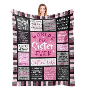 kituzol sister gifts blanket 50"×60", sister birthday gifts from sister, big sister gift, bestie gift for sister, sister gift idea, graduation gifts for sister, sister throw blanket, soul sister gift