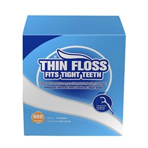 Hyslor Floss, Dental Floss Picks 600 Count, No-Stretch, No-Shred & No-Break Use, Smooth and Thin Floss for Clean Teeth and Gums, 2 Portable Travel Cases