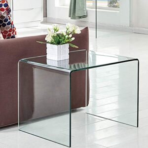 bedside table,glass nightstand table (20x20x19) clear