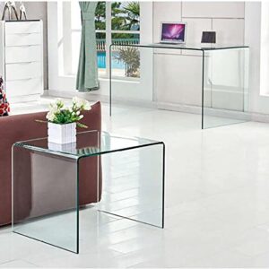 Bedside Table,Glass Nightstand Table (20x20x19) Clear