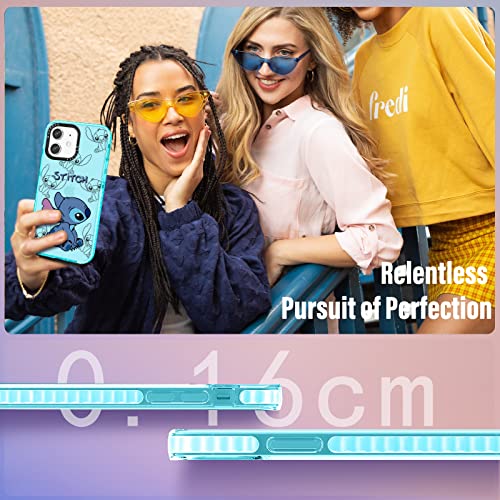 Ulirath for iPhone 11 Case Cute Cartoon Character Designer Pattern Cover Kawaii Girly Girls Teens Boys Kids Bumper Soft TPU Blue Kiss Stih Couple Phone Cases Clear Design for iPhone 11 6.1 Inch