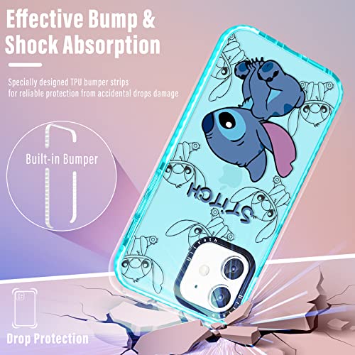 Ulirath for iPhone 11 Case Cute Cartoon Character Designer Pattern Cover Kawaii Girly Girls Teens Boys Kids Bumper Soft TPU Blue Kiss Stih Couple Phone Cases Clear Design for iPhone 11 6.1 Inch