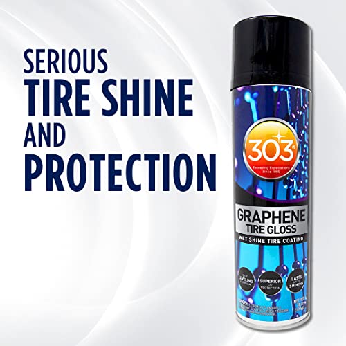 303 Products Graphene Tire Gloss – High Gloss Shine – UV Protection – Hydrophobic Spray Coating – Prevents Cracking and Dry Rot – 3 Months of Protection – 18 oz (30250)