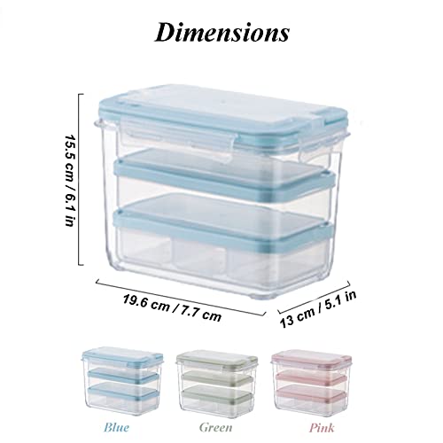 amokk Lunch Containers for Adults with Lids Portable Bento Lunch Box Large Capacity Salad Container for Lunch BPA Free (Blue)