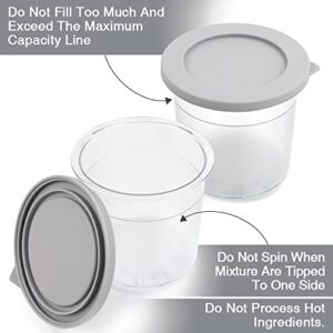 ARCOOLOR Pint Containers with Silicone Lids 4 Pack Replacement for Ninja Creami, Compatible with NC299AMZ & NC300s Series Ice Cream Maker with E-Cookbook, Airtight & Dishwasher Safe (Mint, Grey)