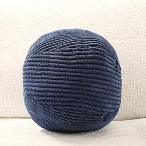 shinuoer ball pillow decorative round throw pillows,11.8" nordic style sphere shaped pillow cushion decorative circle plush pillow for couch,bedroom(navy blue)