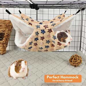 Tierecare 2 Pieces Rat Ferret Hammock Guinea Pig Hanging Bed Soft Hammock for Squirrel, Hamster Guinea Pig Hideout Cage Accessories for Small Animal