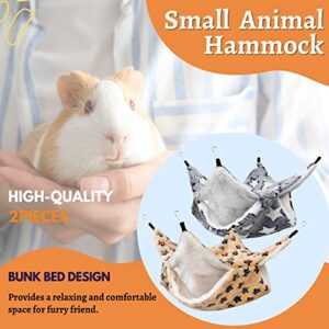 Tierecare 2 Pieces Rat Ferret Hammock Guinea Pig Hanging Bed Soft Hammock for Squirrel, Hamster Guinea Pig Hideout Cage Accessories for Small Animal