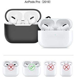 STONEPLUM Airpods Pro Case Cover,Full Protective Silicone with Keychain Accessories for Women Men with New Apple Airpods Pro Case(Black)