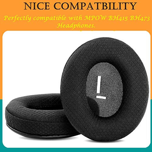 TaiZiChangQin Upgrade Ear Pads Ear Cushions Replacement Compatible with MPOW BH415 BH473 Headphone ( Fabric Earpads Black )