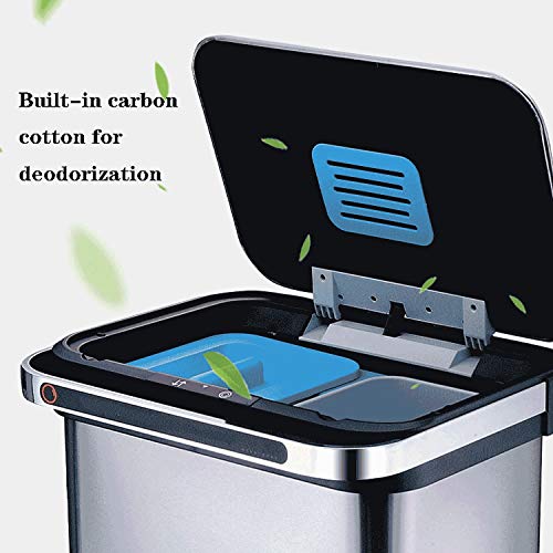 LXXSH Garbage Sorting Trash Can Household Smart Trash Can with Lid Stainless Steel Kitchen Motion Induction Trash Can Trash Can for Bedroom (Size : 9l)