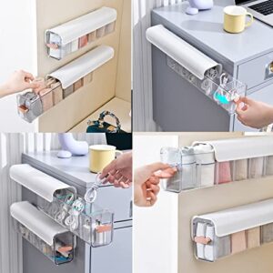 2PCS Socks Underwear Wall Mount Drawer Organizer, Punch Free Multi Functional Transparent Storage Box, Watchable 6 Cell Drawer Acrylic Organizers Self-Adhesive Anti Dust for Socks Lingerie Cloth Ties