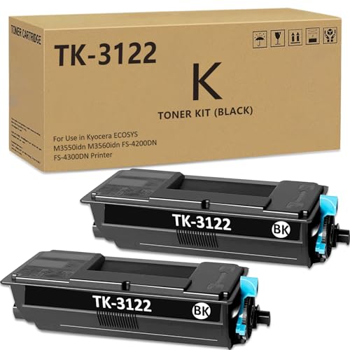 APRONE TK3122 TK-3122 Toner Cartridge Replacement for Kyocera TK-3122 1T02L10US0 Extra High Capacity Use for Kyocera ECOSYS FS-4200DN M3550idn (21500 Pages,Black,2-Pack)