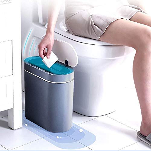 LXXSH Kitchen Garbage Can Waterproof Covered Bathroom Trash Can 2.1 Gallon Touchless Trash Can, Rechargeable/Battery Trash Can for Bedroom (Size : C)