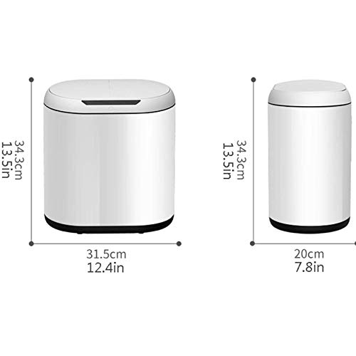 LXXSH Modern Smart Waterproof Trash Can Simple Electric Trash Can with Lid 10L Induction Trash Can, Perfect for Home, Kitchen, Office Trash Can for Bedroom (Size : A)