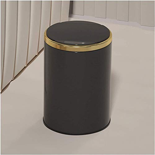 LXXSH Home Living Room Automatic Trash Can Rechargeable Touchless Trash Can for Bathroom and Kitchen (Color : Black, Size : 9l)