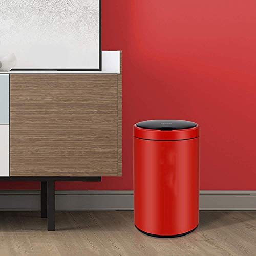 LXXSH Waterproof Smart Trash Can 12L Induction Household Trash Can with Lid Simple Automatic Trash Can for Kitchen Living Room Bedroom Bathroom (Size : Yellow)