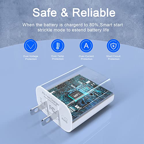 iPhone Charger Fast Charging 10 FT [Apple MFi Certified], 2 Pack PD 20W USB C Wall Charger Block with 10FT Long Type C to Lightning Fast Charging Data Sync Cable for iPhone 14 13 12 11 XS XR X 8 iPad