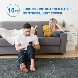 iPhone Charger Fast Charging 10 FT [Apple MFi Certified], 2 Pack PD 20W USB C Wall Charger Block with 10FT Long Type C to Lightning Fast Charging Data Sync Cable for iPhone 14 13 12 11 XS XR X 8 iPad