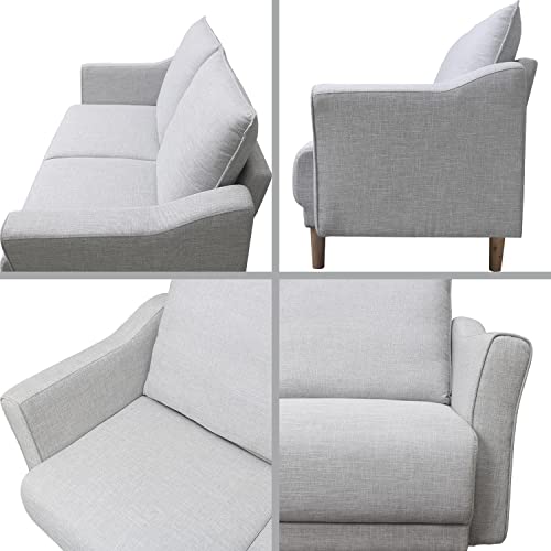 Best-Living Furniture Linen Fabric Small Sofa 56" Modern Sofa Couch, Mid-Century Love seat and Loveseat Sofa, 2 Seat Sofa for Small Space, (Grey)