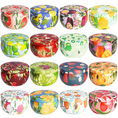 Fruit Scented Candles Set for Thanksgiving Christmas Gift, Soy Wax Stress Relief Aromatherapy Candles, Relaxation Gift Baskets for Women, Great Gift Ideal for House-Warming and Birthday-16 Pack