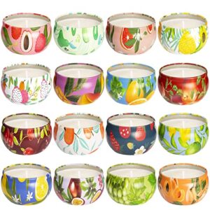 Fruit Scented Candles Set for Thanksgiving Christmas Gift, Soy Wax Stress Relief Aromatherapy Candles, Relaxation Gift Baskets for Women, Great Gift Ideal for House-Warming and Birthday-16 Pack