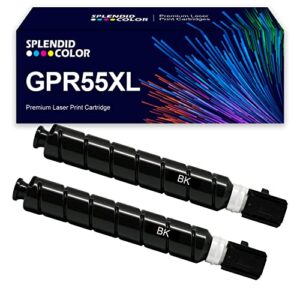 splendidcolor remanufactured high yield 2bk gpr55 gpr-55 black (0418c003aa) toner cartridge replacement for canon imagerunner advance c5535 c5535i c5540 c5540i c5550 c5550i c5560 c5560i printer.