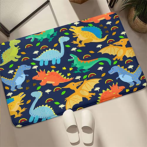 Cartoon Dinosaur Area Rugs Lovely Dinosaur Carpet Rugs for Boys Navy Blue Cute Animal Patterns Carpet Dinosaur Rugs for Boys Bedroom Living Dinning Room Bedroom Kitchen Playing Room, 2'×3'