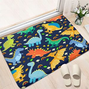 Cartoon Dinosaur Area Rugs Lovely Dinosaur Carpet Rugs for Boys Navy Blue Cute Animal Patterns Carpet Dinosaur Rugs for Boys Bedroom Living Dinning Room Bedroom Kitchen Playing Room, 2'×3'