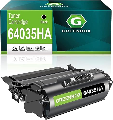 GREENBOX Remanufature Toner Cartridge Replacement for Lexmark 64035HA for T640 T640dn T640dtn T640N T640tn T642 T642dtn T642n T642tn T644 T644dtn T644n T644tn T642e Printer (1 Black)