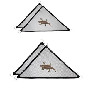 nuatpetin 2 pairs reptile hammock, 2 sizes bearded dragon hammocks breathable mesh habitat climbing terrarium accessories, triangle stable lizards lounger for bearded dragon lizard chameleon snakes