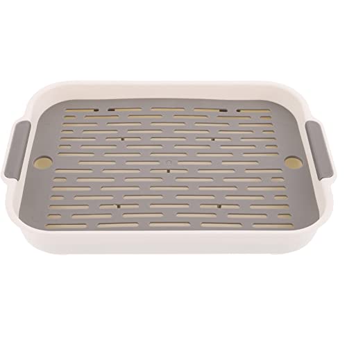 Rabbit Litter Box Plastic Small Animal Litter Box Toilet - Square Litter Tray Cage Toilet Potty Trainer for Rabbits Guinea Pigs Ferret Chinchilla Hamster - White