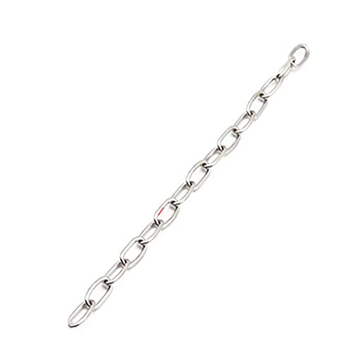 Stainless Steel Safety Chains 20in (L) x 3MM (T) Long Link Chain Rings Light Duty Coil Chain for Hanging Pulling Towing (3mm*50cm-1 Pack)