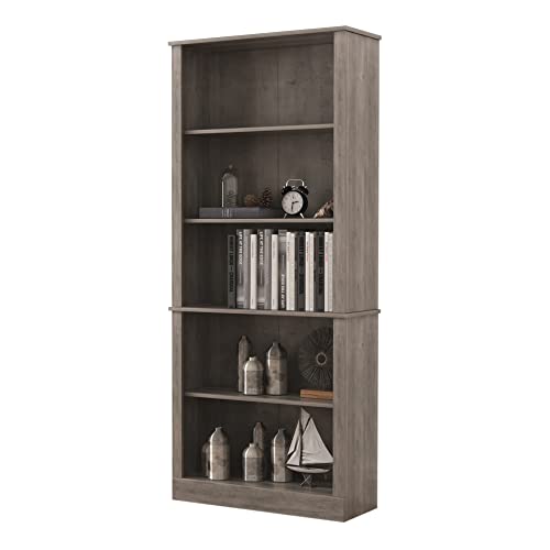 Realspace® Peakwood 71" H 5-Shelf Bookcase, Smoky Brown