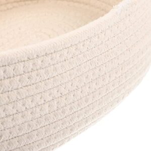 DECHOUS Woven Basket Cotton Rope Storage Basket Hand Woven Desktop Storage Container Decorative Basket Cotton Organizer Bins with Handle for Clothes Toys Candy Food Towels Woven Baskets