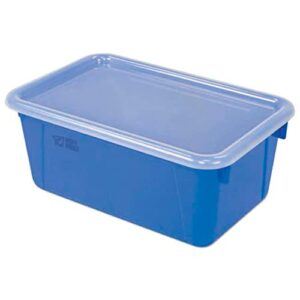 bin, blue, plastic, 12.25 in w x 5.13 in h, 6 pk