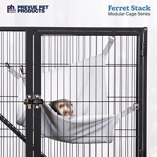 Prevue Pet Products Ferret Stack Two Story Ferret Home with Portable Stand, Escape Proof Lock, Hammock, Ramps, Expandable Add-On Cage Stacking System