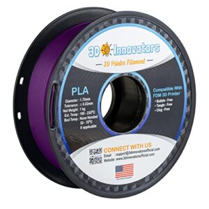 3d innovators 3d printer pla filament, 1.75mm, 1kg/2.2lb, dimensional accuracy +/- 0.02 mm (real purple)