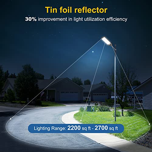 BUYTHA Solar Street Lights Outdoor - 1000W Solar Parking Lot Lights, 6500K Solar Led Outdoor Lights, Solar Lights Outdoor Waterproof, Dusk to Dawn, Solar Powered, Commercial Grade