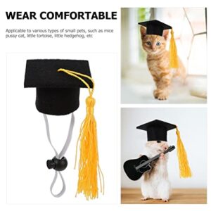 Gatuida 2PCS Pet Grad Hat Black Graduation Hat with Yellow Tassel Pet Costume for Guinea Pigs,Hedgehog,Bird,Turtles,Hamster Small Animal Graduation Costume Apparel for Photo Prop