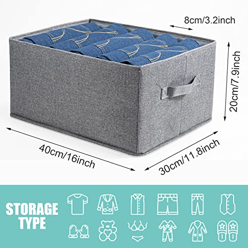 Wardrobe Clothes Organizer, Fabric Clothes Drawer Organizer for Jeans Shirts Organizers Foldable Closet Organizer and Storage Drawer Organizers Clothes for Jeans T-shirts Bra Clothing Sweater 2 Pack