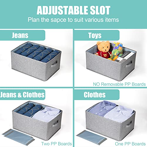 Wardrobe Clothes Organizer, Fabric Clothes Drawer Organizer for Jeans Shirts Organizers Foldable Closet Organizer and Storage Drawer Organizers Clothes for Jeans T-shirts Bra Clothing Sweater 2 Pack