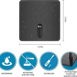 TKMENGY Self Adhesive Hooks, Stick on Hooks Holder for Tea Towel Robe Coat Kitchen Bathrooms,Stainless Steel Sticky Wall Hooks,Waterproof and Rustproof, 4 Pack (Black)