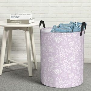 Laundry Basket,Purple Underwater Seaweed Texture,Large Canvas Fabric Lightweight Storage Basket/Toy Organizer/Dirty Clothes Collapsible Waterproof For College Dorms-Large