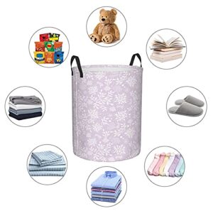 Laundry Basket,Purple Underwater Seaweed Texture,Large Canvas Fabric Lightweight Storage Basket/Toy Organizer/Dirty Clothes Collapsible Waterproof For College Dorms-Large