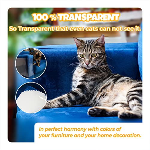 Cat Scratch Furniture Protector- No Pin | Pet Repellent for Couch | One Side Tape Sheets, 17x12 Inches E-MARQUE (Pack of 10)