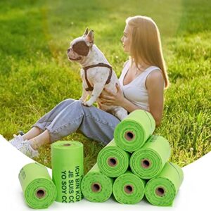 Dog Poop Bags with Jasmine Scent 100% Leak-proof, BPI Certified Biodegradable Poop Bags for Dogs, 13 x 9 Inches Extra Thick Poop Bags, 120 counts 8 Rolls, Green